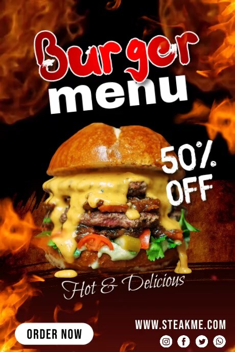 Plantilla de Burger Menu Deals | PosterMyWall