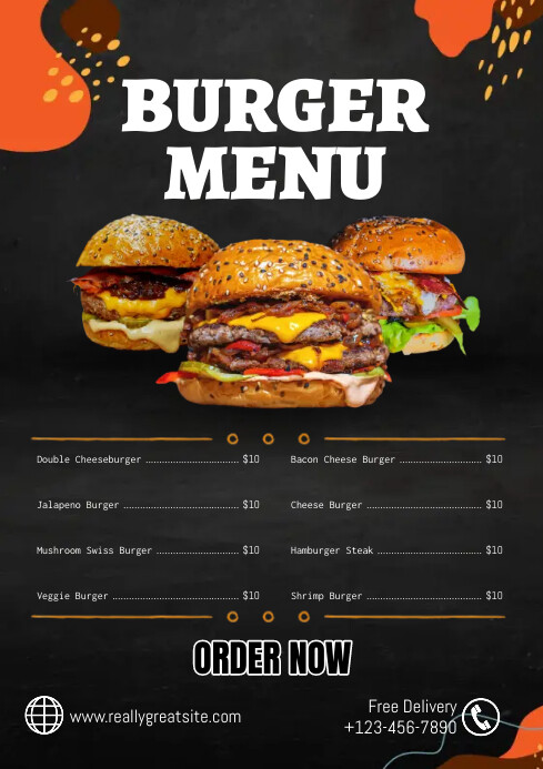 Burger Menu Template | PosterMyWall