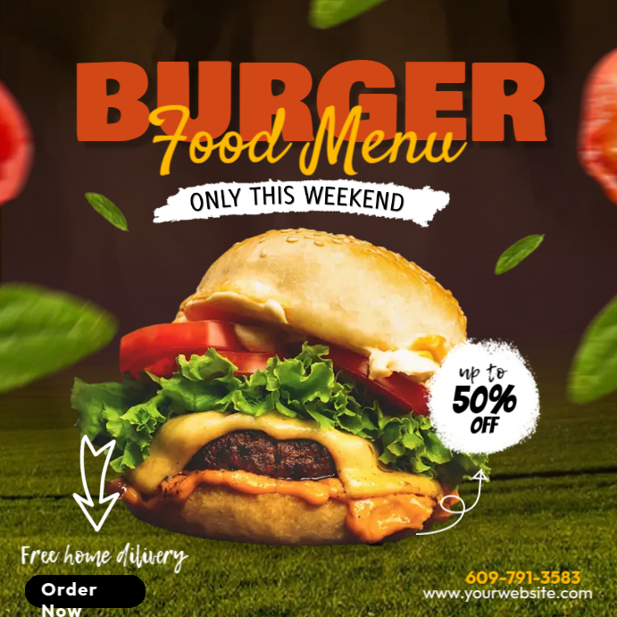 Burger Menu Template | PosterMyWall
