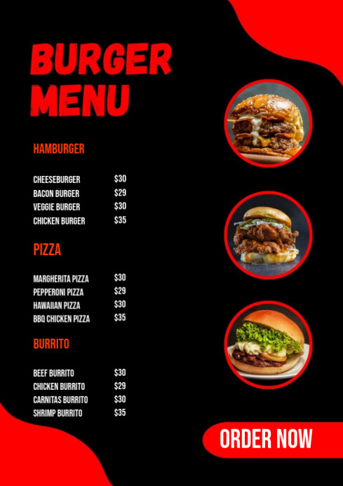 burger menu Template | PosterMyWall