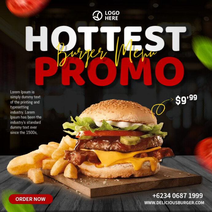 Burger Menu Template | PosterMyWall