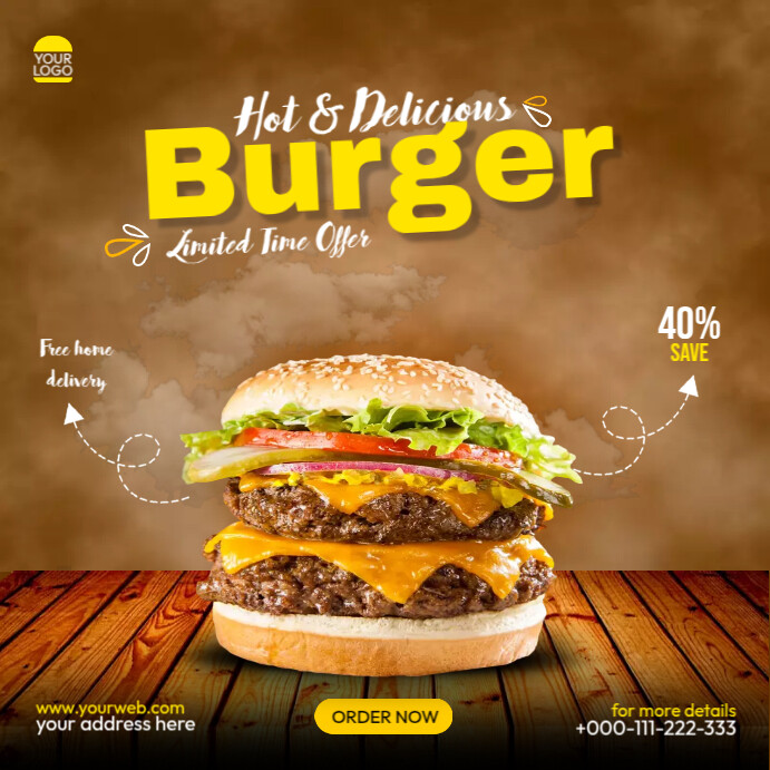 Burger Menu Template | PosterMyWall