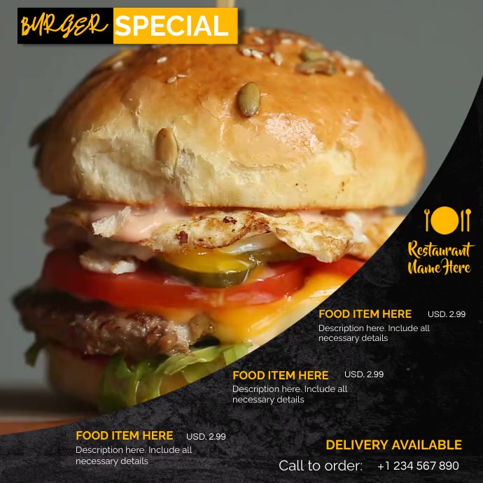 burger menu Template | PosterMyWall
