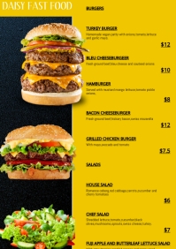 BURGER RACK MENU Template | PosterMyWall