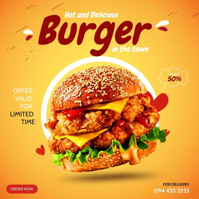 Burger Menu Template | PosterMyWall