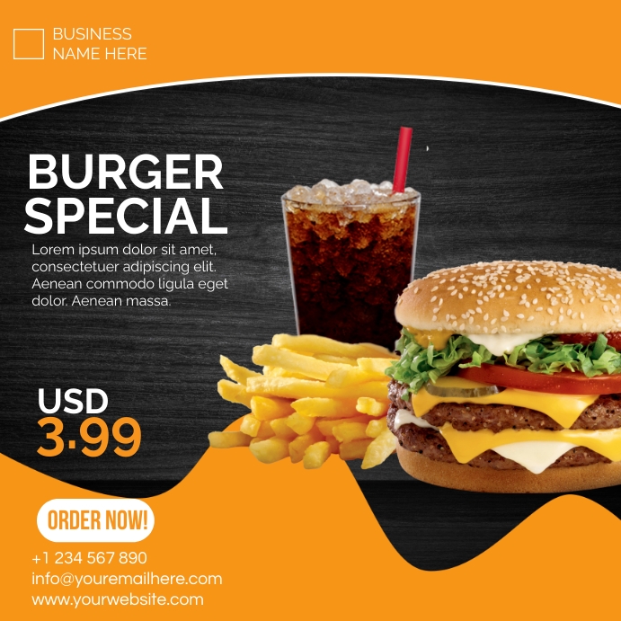 Modèle Menu Du Burger | PosterMyWall