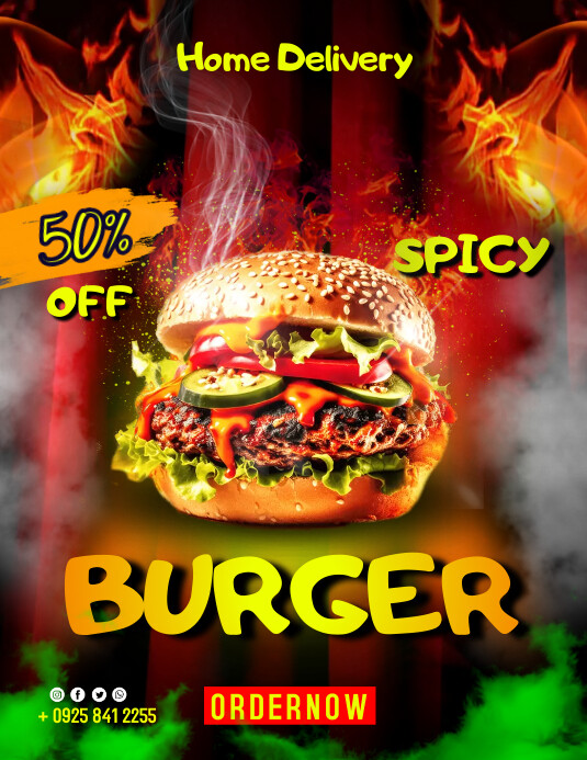 burger menu flyer Template | PosterMyWall