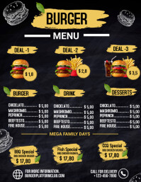 burger menu flyer template | PosterMyWall