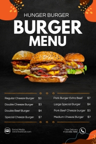 burger menu flyer template | PosterMyWall