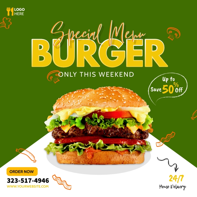 Copy of Burger Menu Template | PosterMyWall