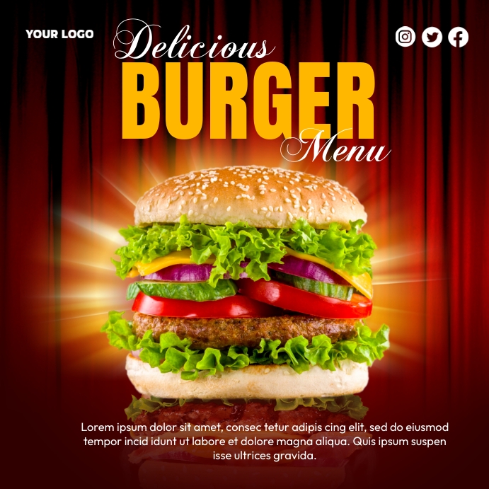Burger Mneu Template | PosterMyWall