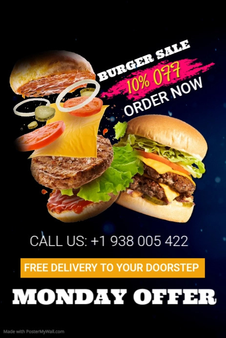 Burger Monday Offer (2) Template | PosterMyWall