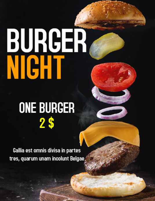 burger night flyer advertisement Template | PosterMyWall
