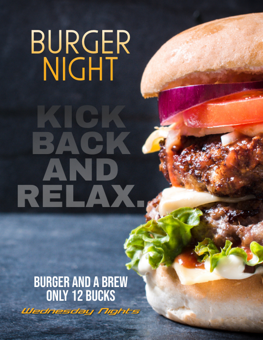 Burger Night Special Flyer Template | PosterMyWall