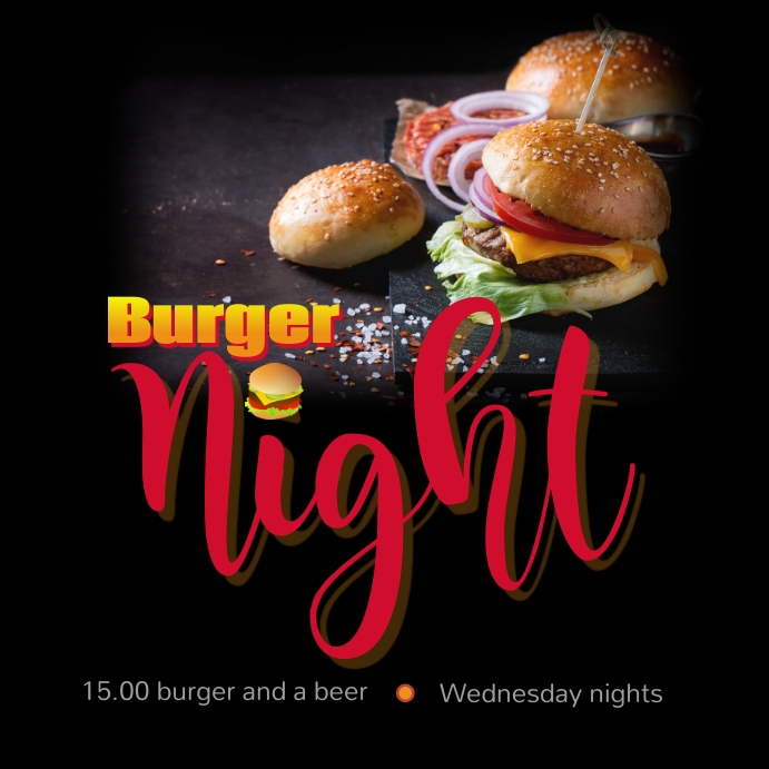 Copy of Burger night special video instagram ad | PosterMyWall