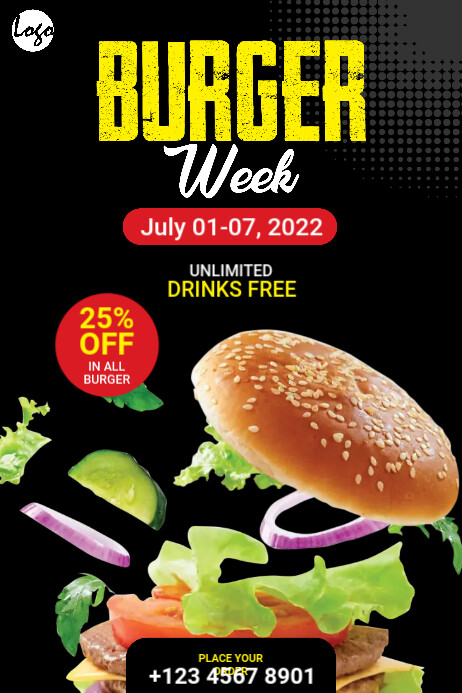 Plantilla de Burger Offer Poster | PosterMyWall