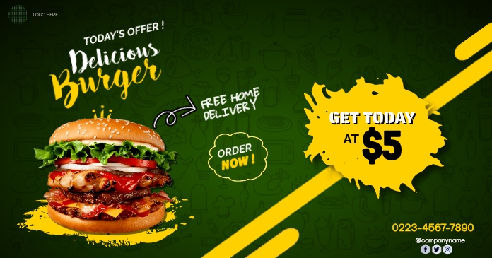 Plantilla de Burger offer poster Template | PosterMyWall