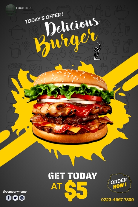 Copy of Burger offer poster Template | PosterMyWall