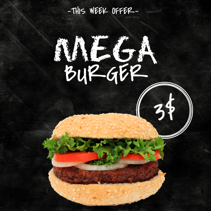 Burger Offer sale Instagram Template | PosterMyWall