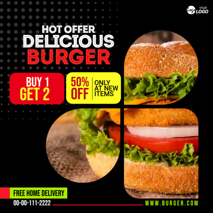 Burger Offer Social Media Post Template | PosterMyWall