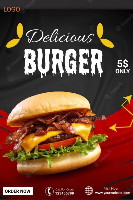 BURGER PARTY POSTER TEMPLATE | PosterMyWall