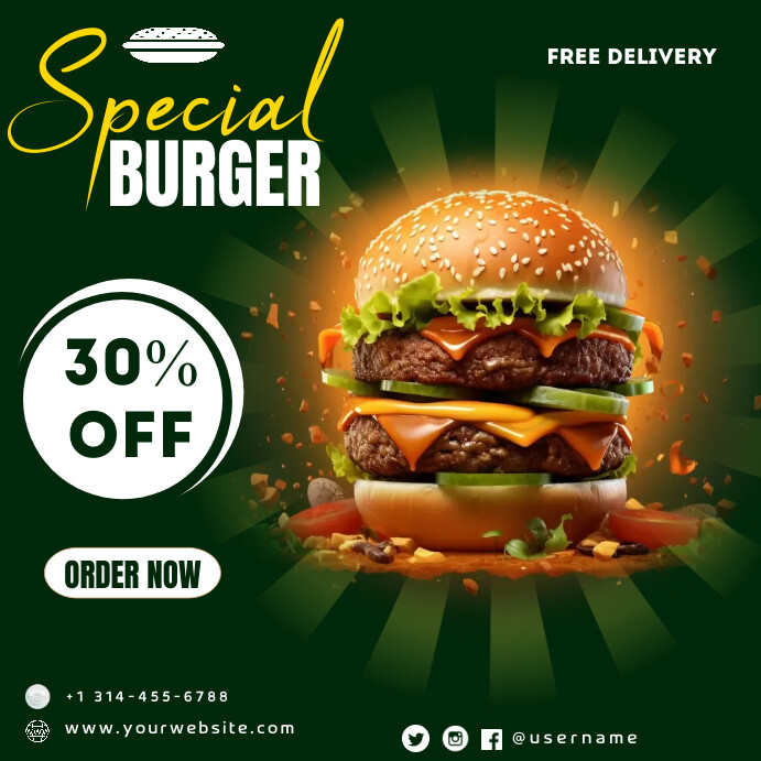 Burger post Template | PosterMyWall