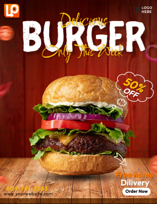 Burger Poster Ads Template | PosterMyWall