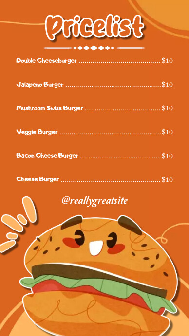 Plantilla de Burger Pricelist | PosterMyWall