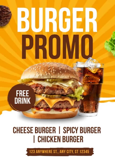 Burger Promo Ads Templat | PosterMyWall