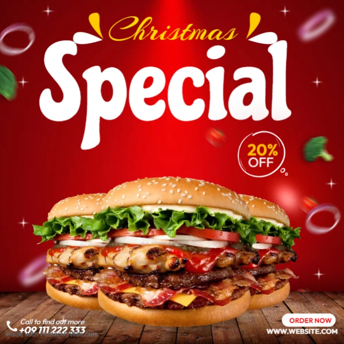 Burger Promo Template | PosterMyWall