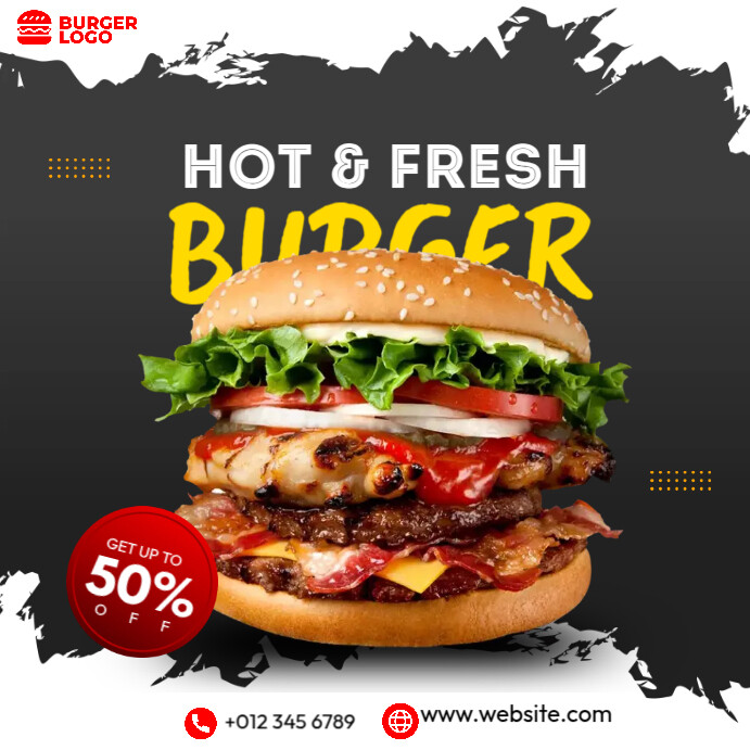 Burger Promo Template | PosterMyWall