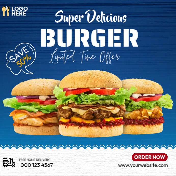 Burger Promo Template | PosterMyWall