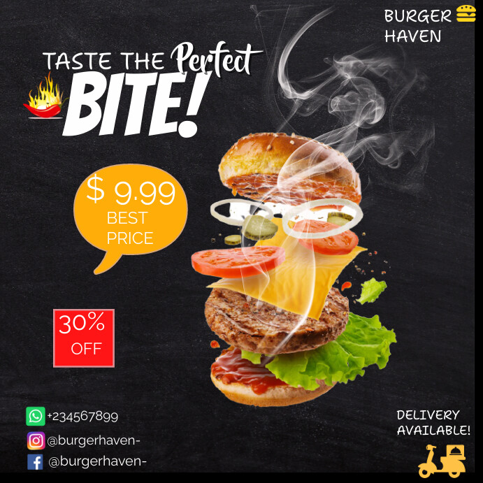 Burger promotion Template | PosterMyWall