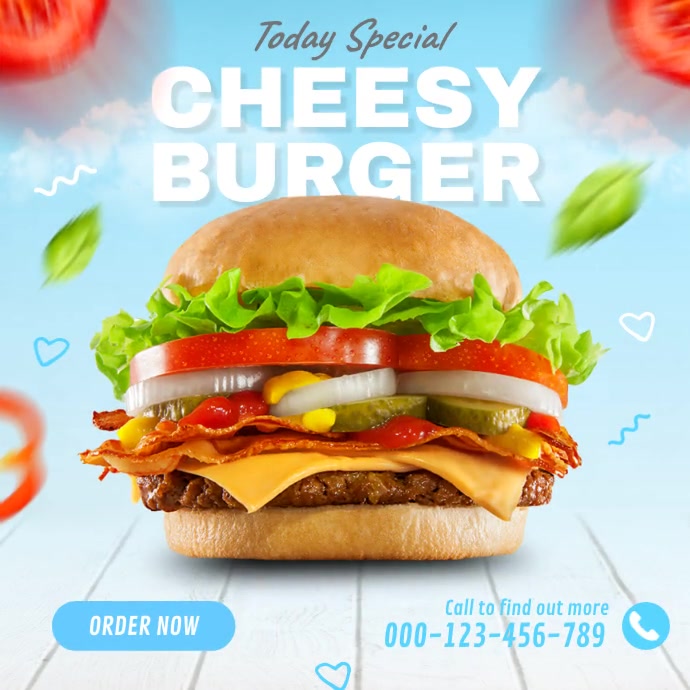 Burger Promotion - Restaurant Post Template | PosterMyWall