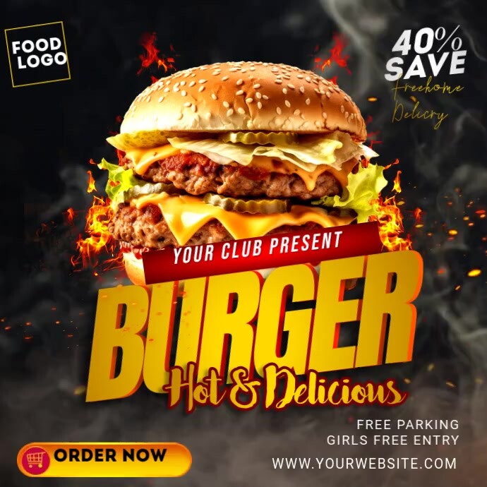 Burger Promtion Video Template | PosterMyWall