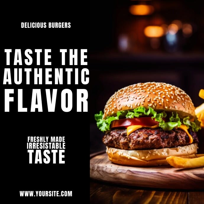 BURGER RESTAURANT INSTAGRAM POST template | PosterMyWall
