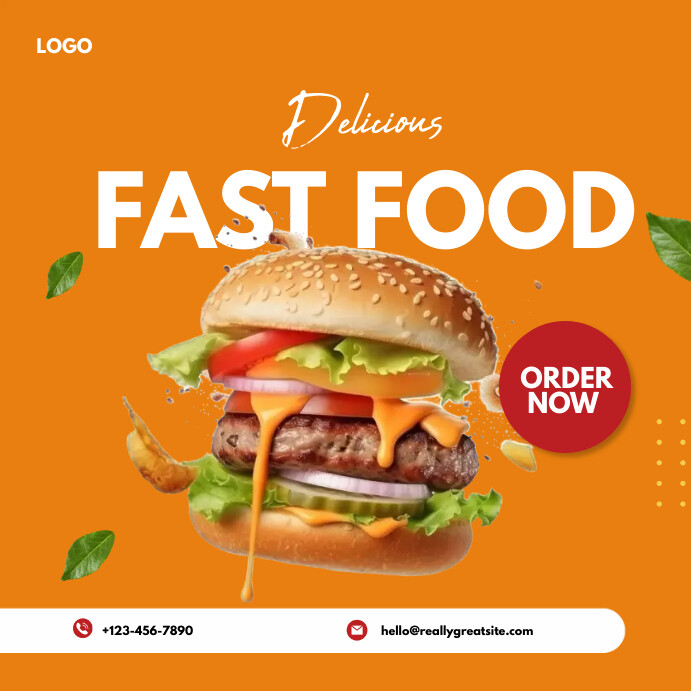 BURGER RESTAURANT INSTAGRAM TEMPLATE | PosterMyWall