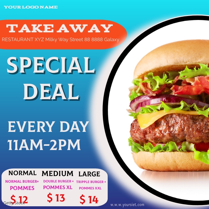 Burger Restaurant menu (1) Template | PosterMyWall