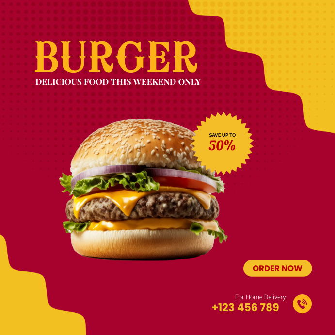 Burger Restaurant Poster Template | PosterMyWall