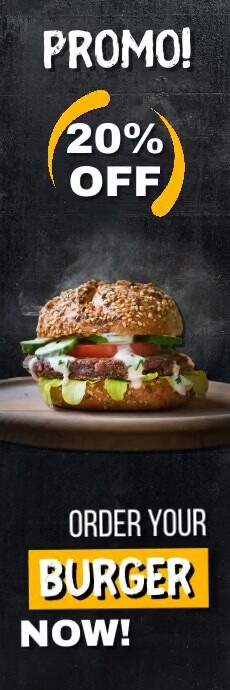 Burger Restaurant Promo Sale Banner Template | PosterMyWall
