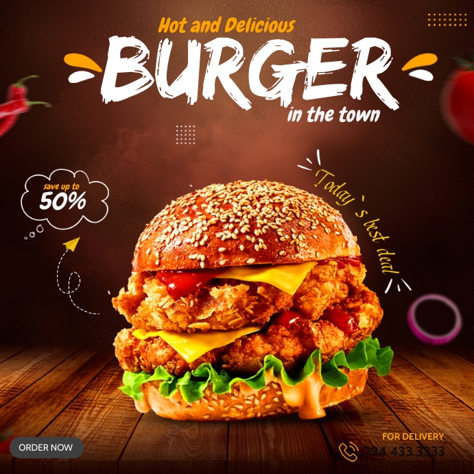 Burger Sale Template | PosterMyWall