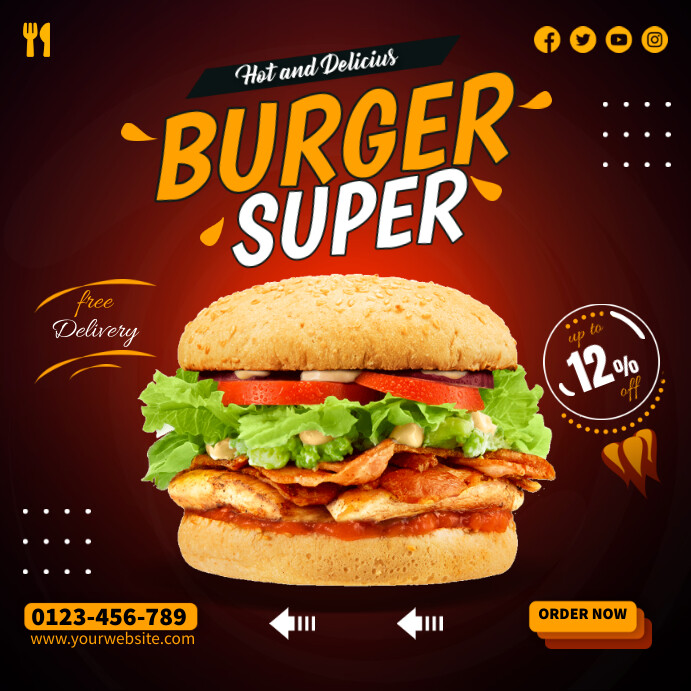 Burger Sale Template | PosterMyWall