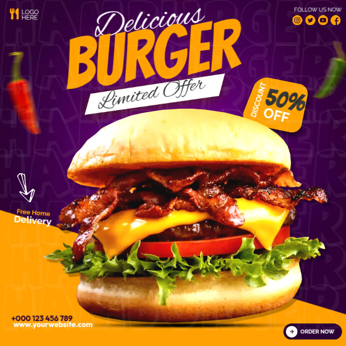 Plantilla de Burger Sale | PosterMyWall