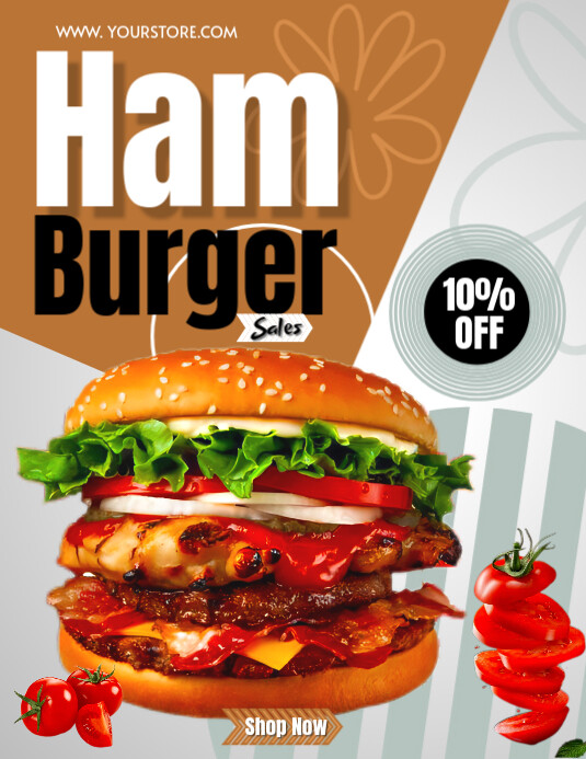 Burger shop flyer white Us letter Template | PosterMyWall