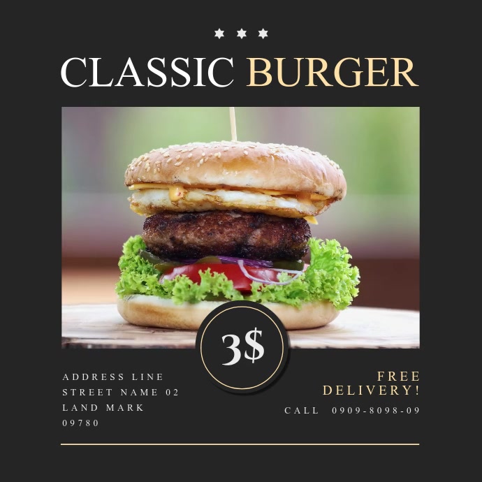 Burger Shop Video Ad Template | PosterMyWall