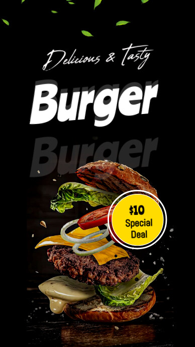 Copy of burger special deal restaurant ad poster | PosterMyWall