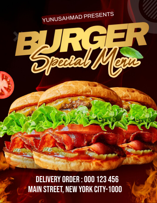 Burger Special Menu Template | PosterMyWall