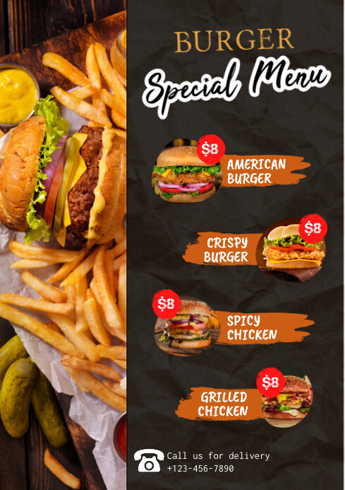 Plantilla de Burger Special Menu | PosterMyWall