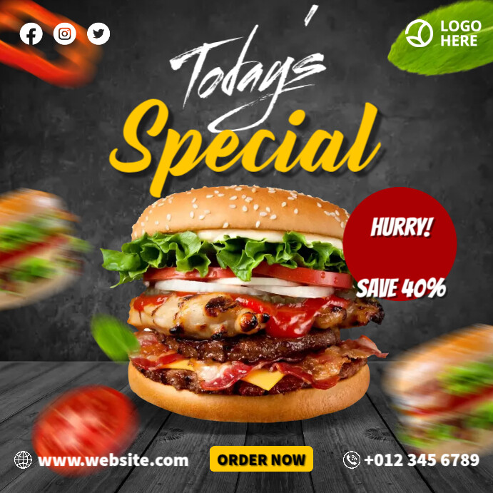 Plantilla de Burger Special Menu | PosterMyWall