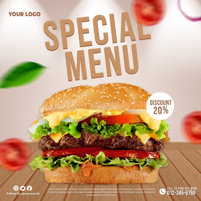 Burger Special Menu Template | PosterMyWall